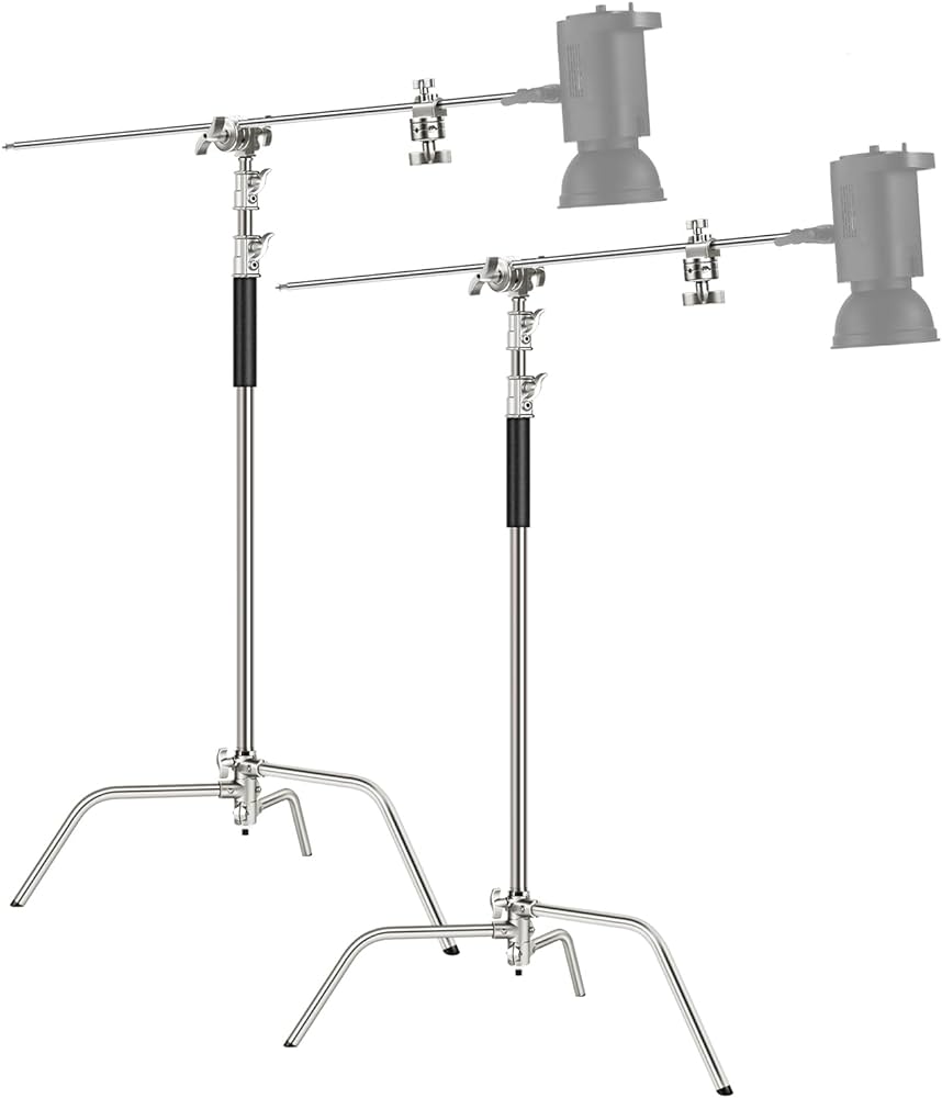 Adhistore Pvt.Ltd - 334 cm C-stand + Cross Bar Stainless Steel Light Stand