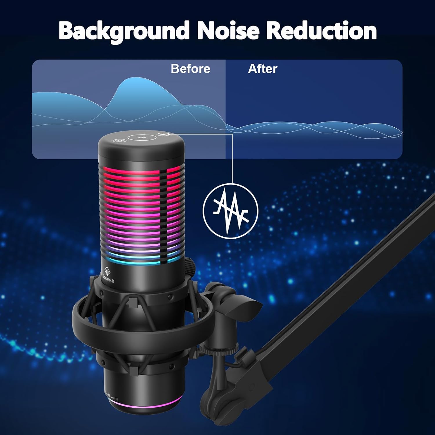TX1 RGB USB Boom arm Microphone - Adhistore Pvt.Ltd